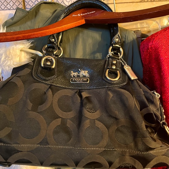 Coach | Bags | Coach Black Circle Pattern Shoulder Bag | Poshmark